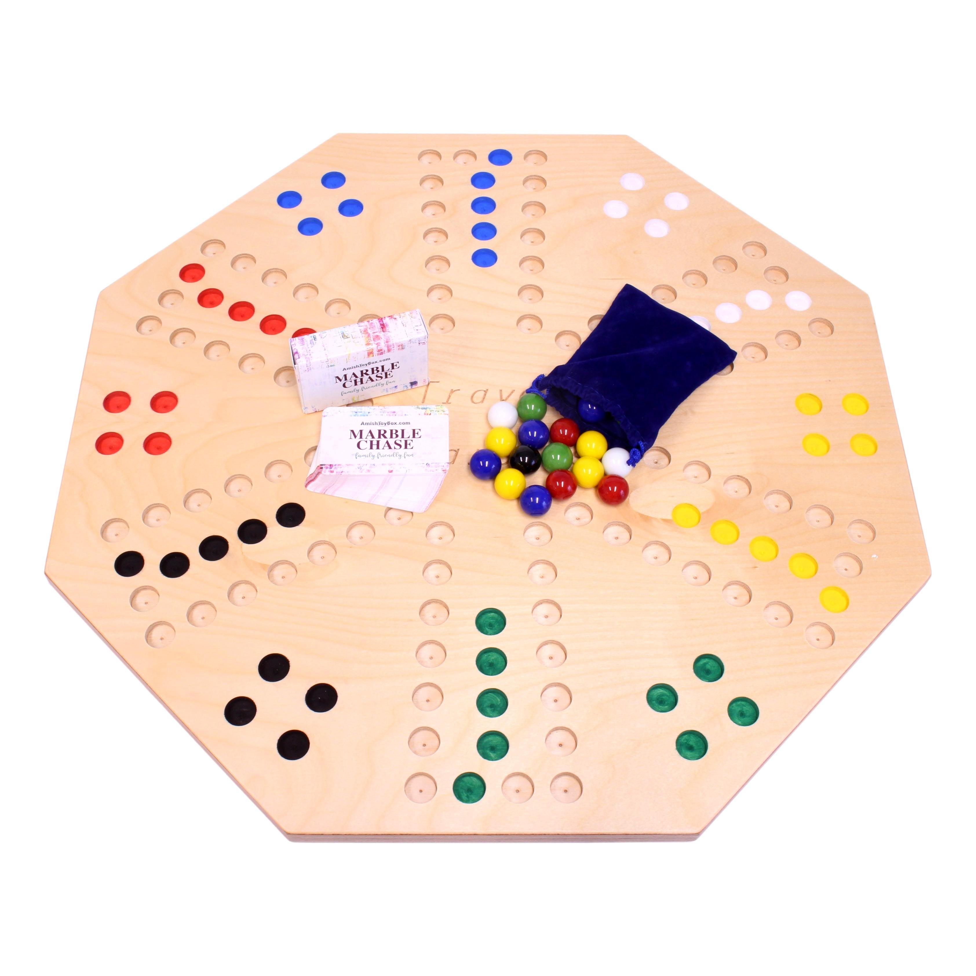 Travel Marble Chase Board Game Set, Double-Sided 23" Wide Board ...