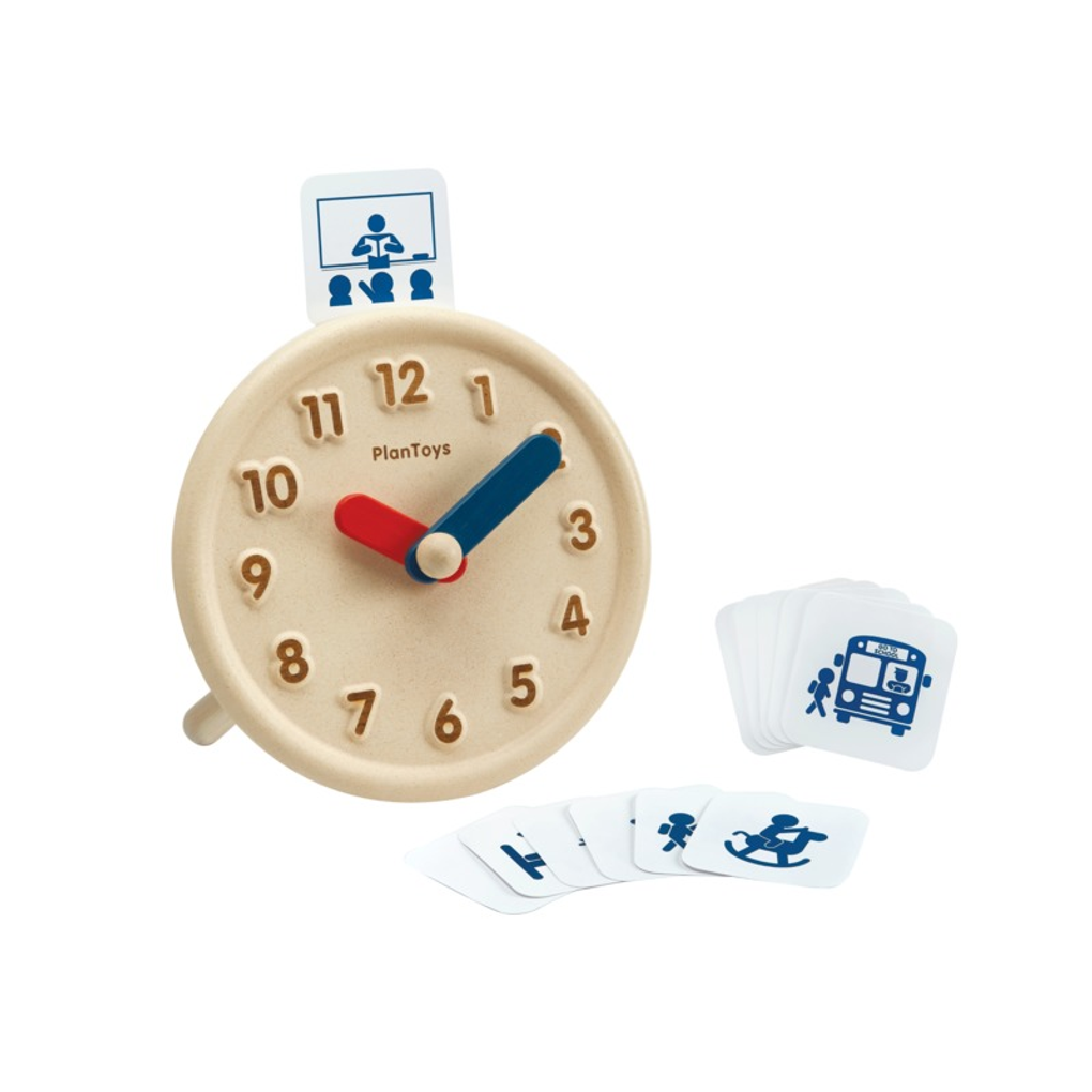 PlanToys Eco-Friendly Wooden Kids' Activity Clock – Nature Kids Co.